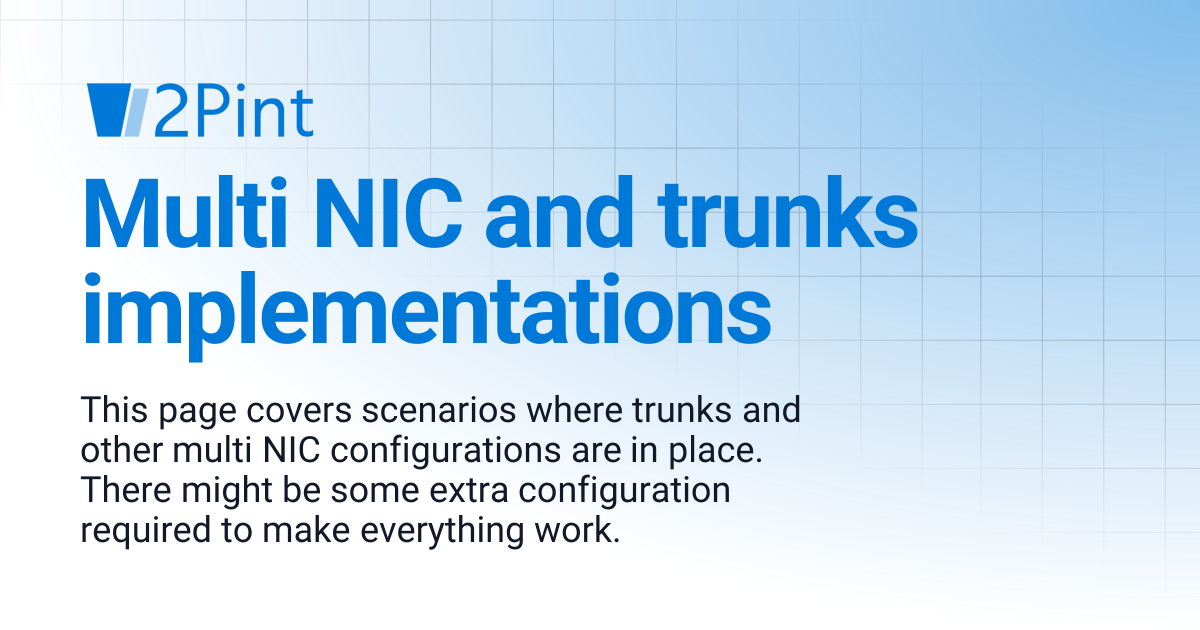 Multi NIC and trunks implementations | 2PXE Server | Product Documentation