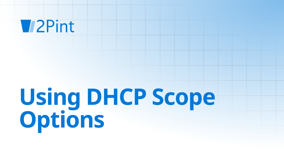 Using Dhcp Scope Options Product Documentation