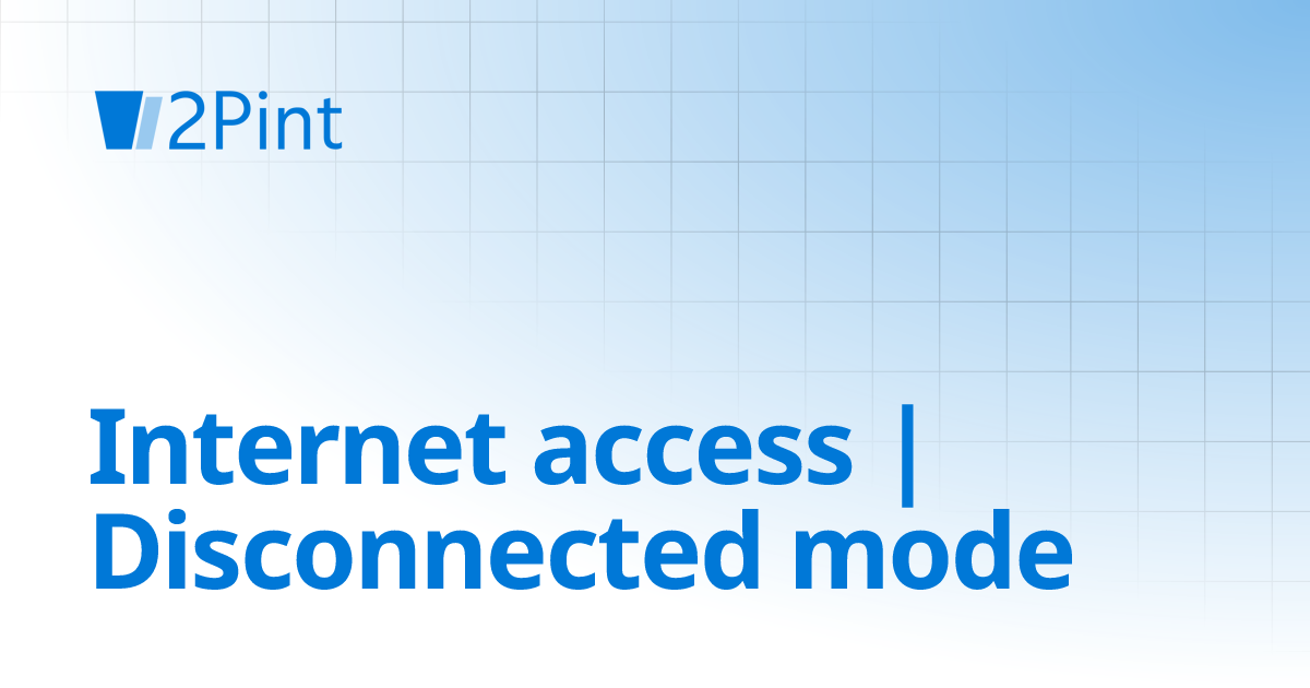 Internet access | Disconnected mode | DeployR | Product Documentation
