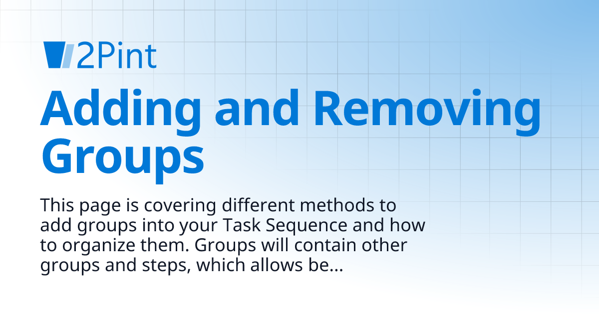 Adding and Removing Groups | Product Documentation