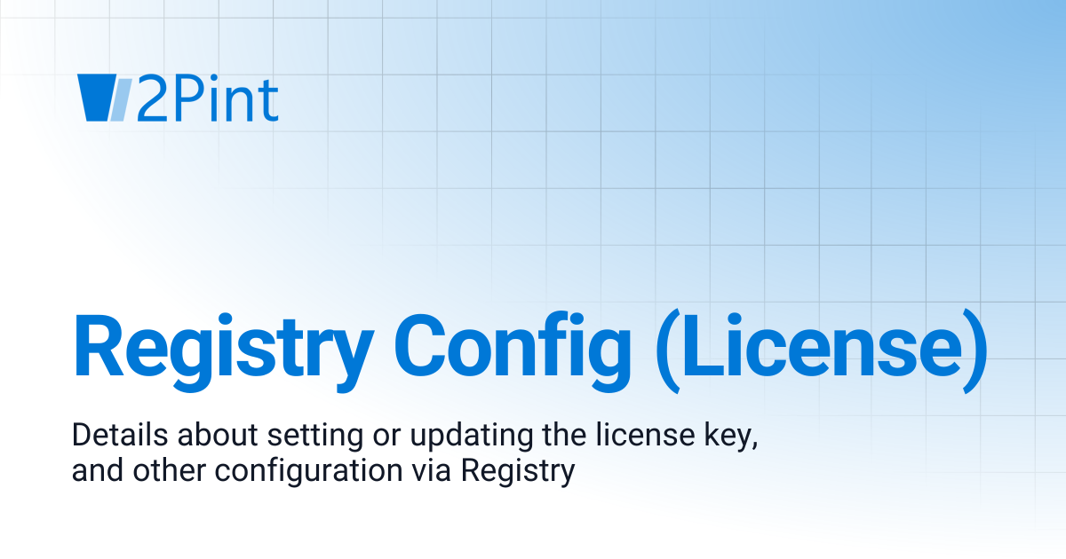 Registry Config (License) | iPXE WS | Product Documentation