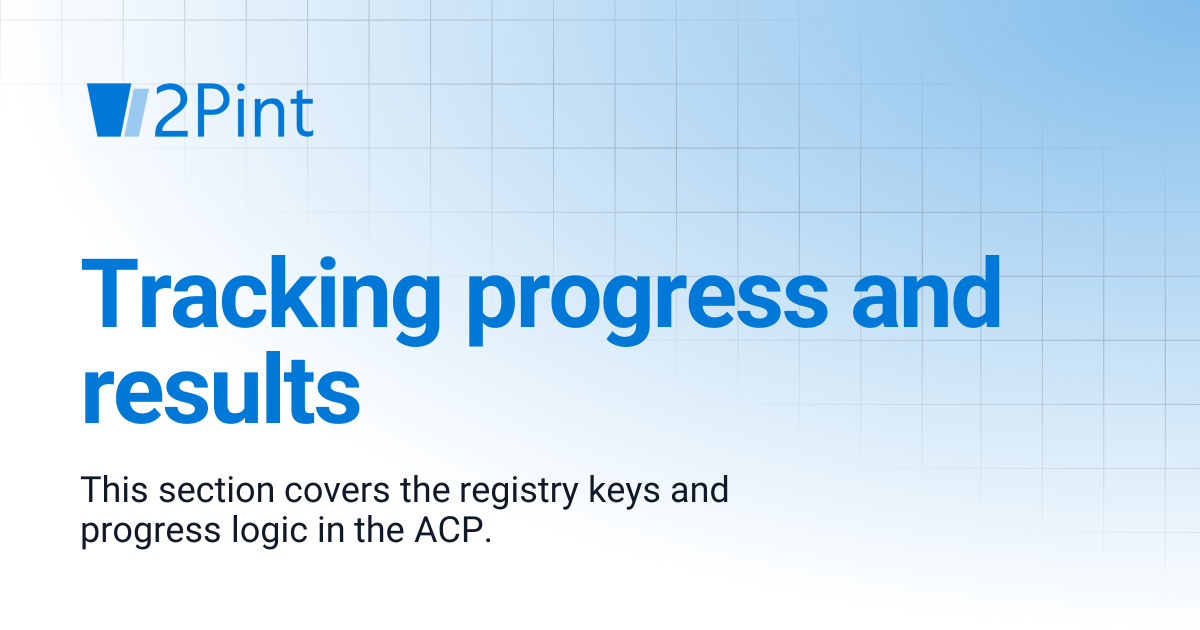 Tracking progress and results | OSD Toolkit 3.1.3.0 | Product Documentation