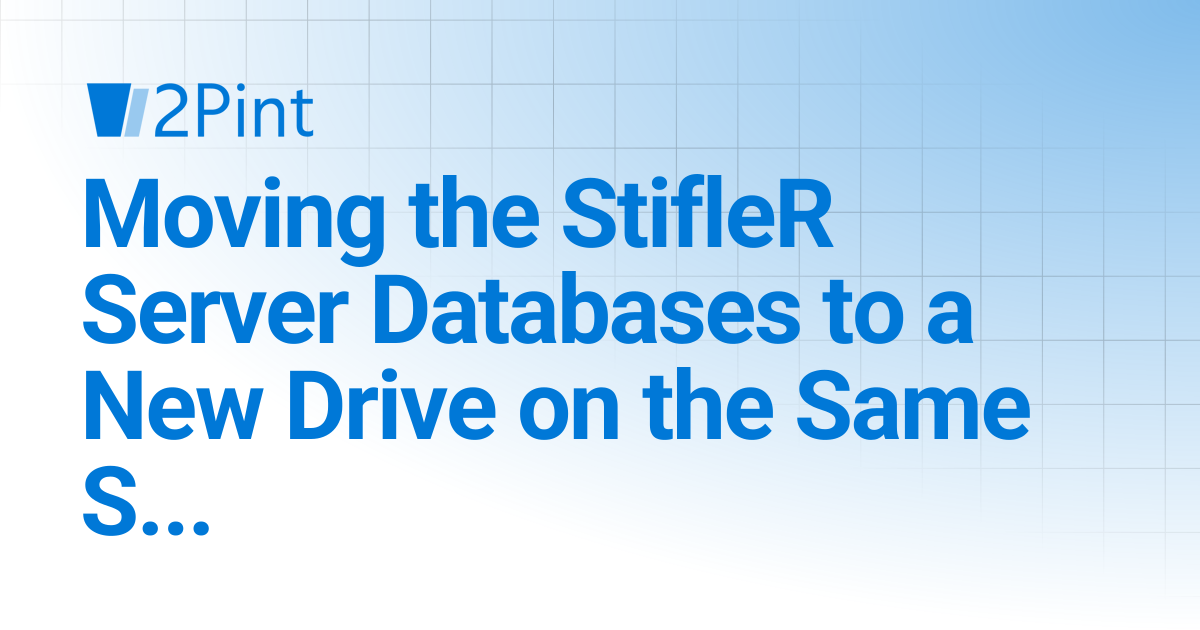Moving the StifleR Server Databases to a New Drive on the Same Server ...