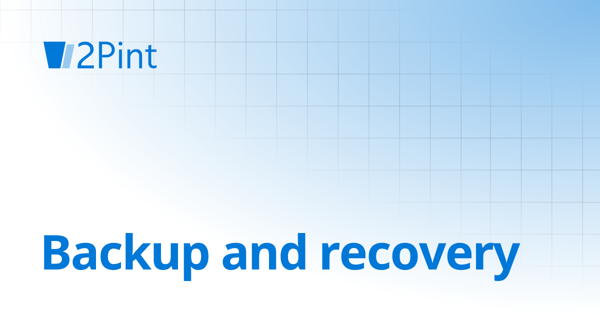 Backup and recovery | StifleR | Product Documentation