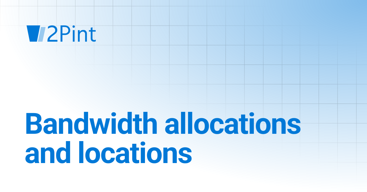 Bandwidth allocations and locations | StifleR | Product Documentation